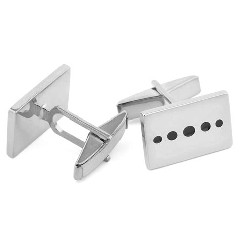 925 Zilveren Set Met Korte Dasspeld En Design Van Zwarte Knopjes Op