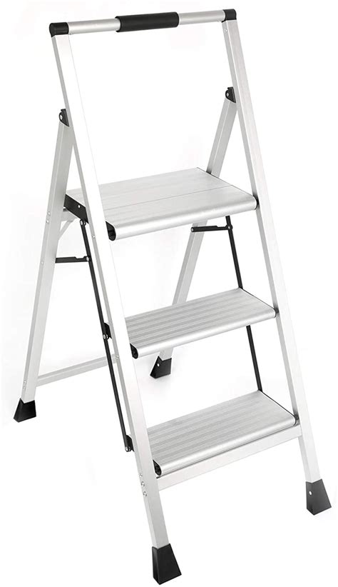 Eyliden 3 Step Stool Lightweight Aluminum Folding Step Stool Multi