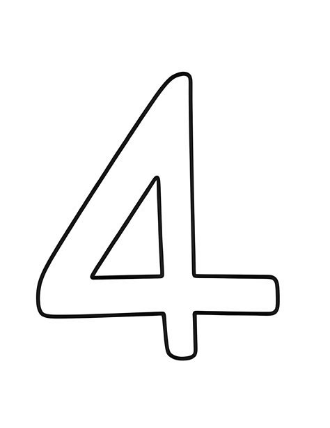 Раскраска Цифра 4 7 распечатать Happybrushes