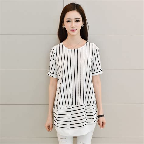 20986衬衫条纹圆领短袖侧拉链拼螺纹下摆上衣夏季新bestbao正女装苏商久久