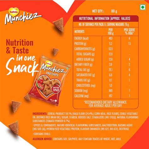 Buy Saffola Munchiez Ragi Chips Takatak Tomato Cone Shaped High In Calcium Online At Best