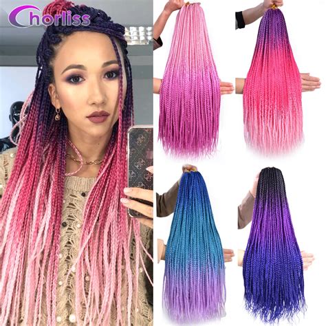 Ombre Pink Box Braids