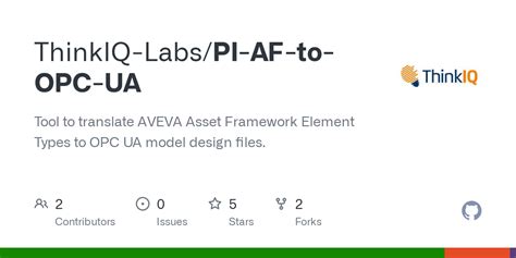 Github Thinkiq Labs Pi Af To Opc Ua Tool To Translate Aveva Asset Framework Element Types To