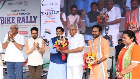 Vice President Flags Off Har Ghar Tiranga Bike Rally