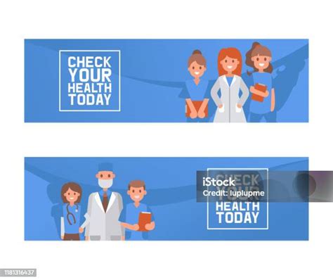 건강 검진 벡터 일러스트 개념 의사를 들고 있는 형태 파란색 배경에 건강 관리 의료 클리닉 배너입니다 방문 페이지 템플릿 및 모바일 앱의 경우 전단지 건강 진단에 대한 스톡