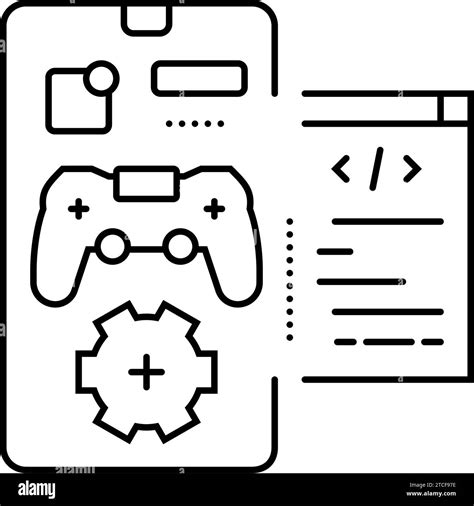 Mobile Development Game Line Icon Vector Illustration Stock Vector Image And Art Alamy