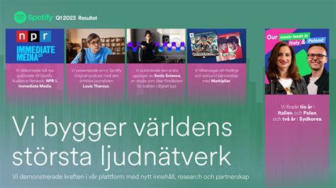 Spotify rapporterar intäkter för första kvartalet 2023 Spotify