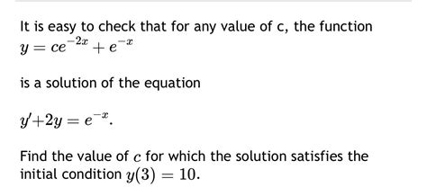 Solved It Is Easy To Check That For Any Value Of C The Chegg Com