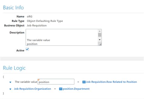 default value in the organization when creating a requisition based on