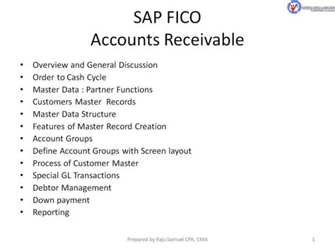 PPT SAP FICO Accounts Receivable PowerPoint Presentation Free