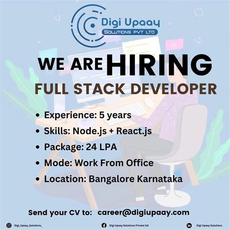 Digi Upaay Solutions Pvt Ltd On Linkedin Hiring Career Developer