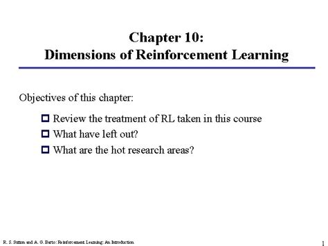 Chapter 10 Dimensions Of Reinforcement Learning Objectives Of