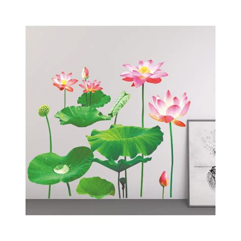 Removable Decorative Lotus Wall Stickers 3d Wall Stickers