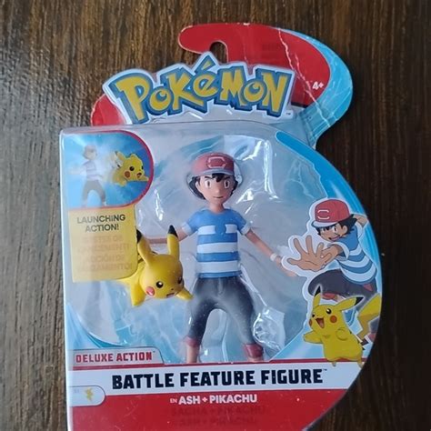Pokemon Toys Pokemon Ash Pikachu Battle Feature Figure Blue And