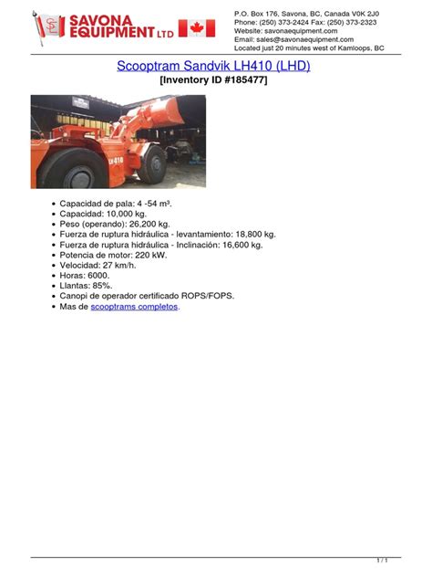 Scooptram Sandvik Lh410 Lhd Pdf