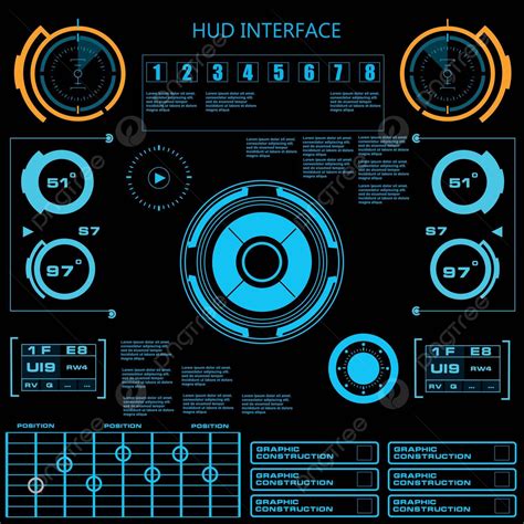 Futuristic Blue Virtual Graphic Touch User Interface Interactive