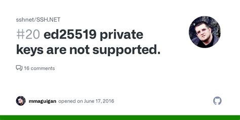 ed25519 private keys are not supported · issue 20 · sshnet ssh