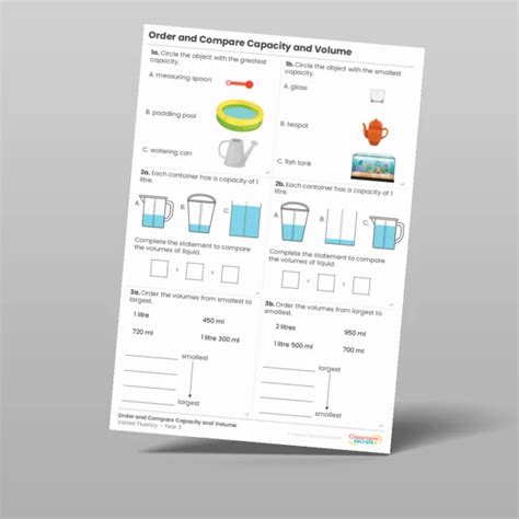 Year 2 Compare And Order Volume And Capacity Varied Fluency Resource Classroom Secrets