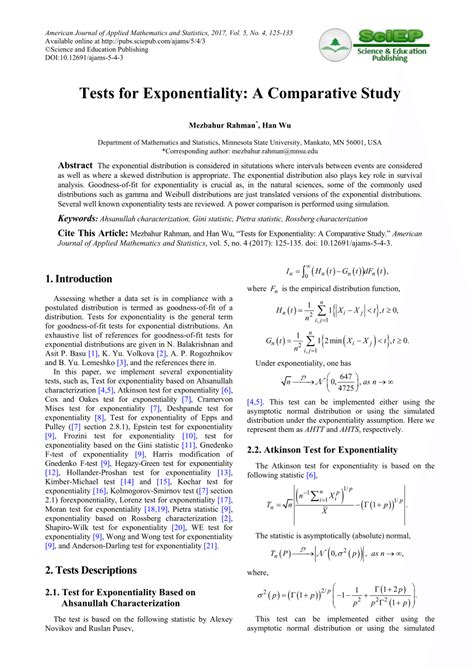 Pdf Tests For Exponentiality A Comparative Study