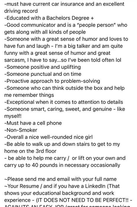 She Requires A Bachelors Degree Along With A Whole List Of Other