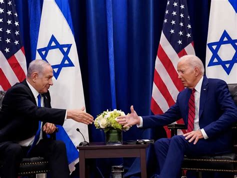 جوبایدن، رییس‌جمهور آمریکا و‌ بنیامین نتانیاهو، نخست‌وزیر اسرائیل دیدار