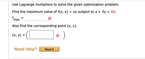 solved use lagrange multipliers to solve the given