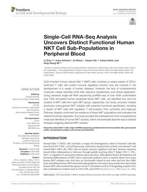 Pdf Single Cell Rna Seq Analysis Uncovers Distinct Functional Human