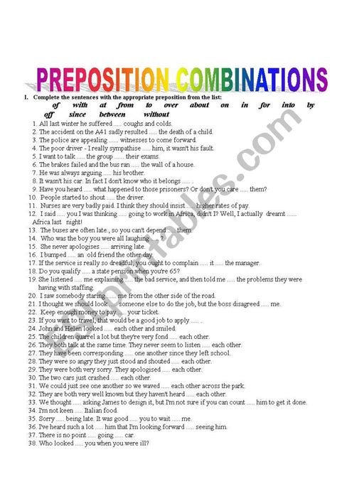 Preposition Sentences Worksheets Preposition Worksheets
