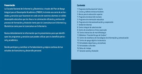 Pdf Presentación Contenido La Escuela Nacional De Enfermería Y