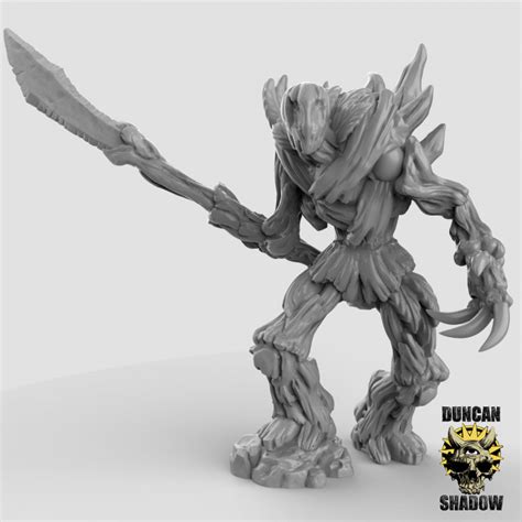 3d Printable Dryads With Spears Pre Supported By Duncan Shadow
