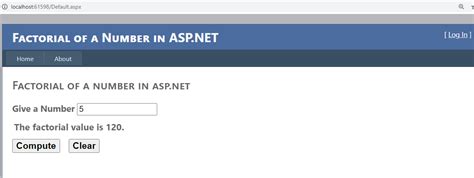 Free Programming Source Codes And Computer Programming Tutorials Factorial Of A Number In Aspnet