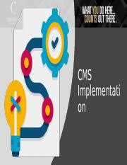 10 CMS Implementation Pptx CMS Implementati On This Class Intro To Implementation Pre