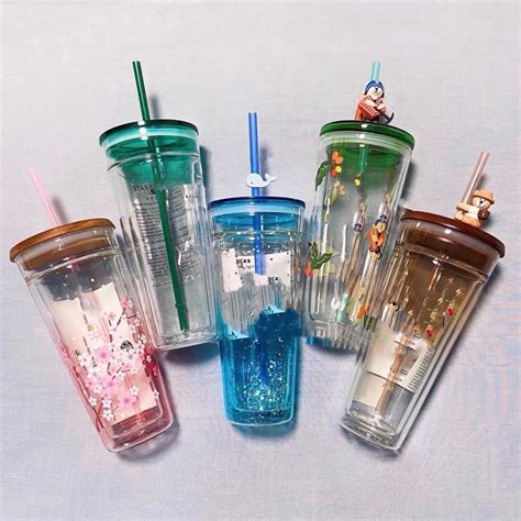 밀짚이 달린 체리 커피 머그잔 농부 곰 더블 커피 컵 높은 붕규산염 유리 드링크웨어 내구성 선물 무료 배송 Aliexpress