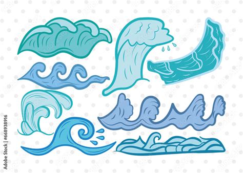 Vetor De Waves Clipart Svg Cut File Wave Svg Ocean Waves Svg