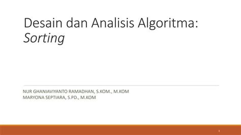 Desain Dan Analisis Algoritma Sortingpdf