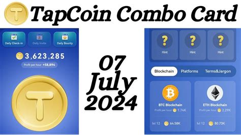 Tapcoin Telegram Mining App Tapcoin Combo Card 07 July 2024