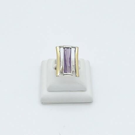 Anillo De Plata 925 Y Double En Oro 18 Ktes Con Circonia Veroca Joyas