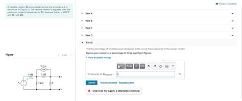 solved a review constants a variable resistor r is connected