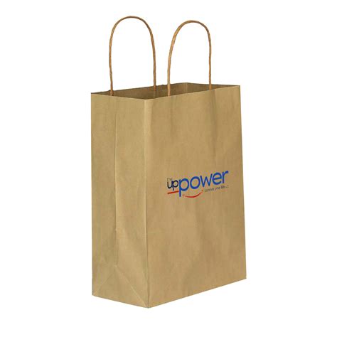 Custom Printed Eco Friendly Kraft Paper Twist Handle Bags UPPOWER