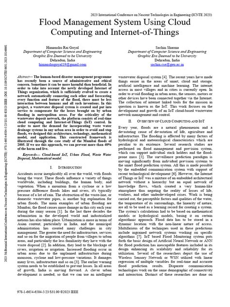 Floodmanagementsystemusingcloudcomputingandinternet Of Things