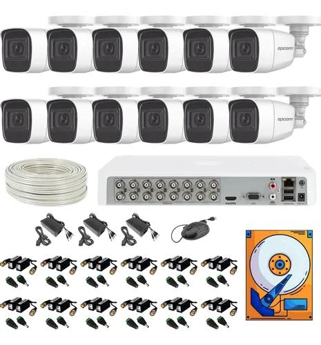 Kit 12 1080 Epcom Audio Metal 200mts Utp 2tb