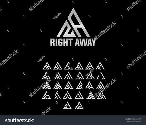 Triangle Font Vector Template Editable Stock Vector Royalty Free