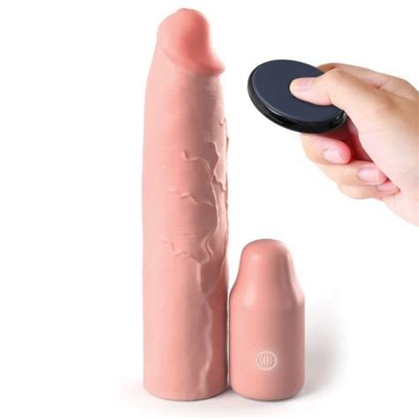Fantasy X Tensions Elite Remote Controlled Mega Vibrating Silicone Sleeve With Plug