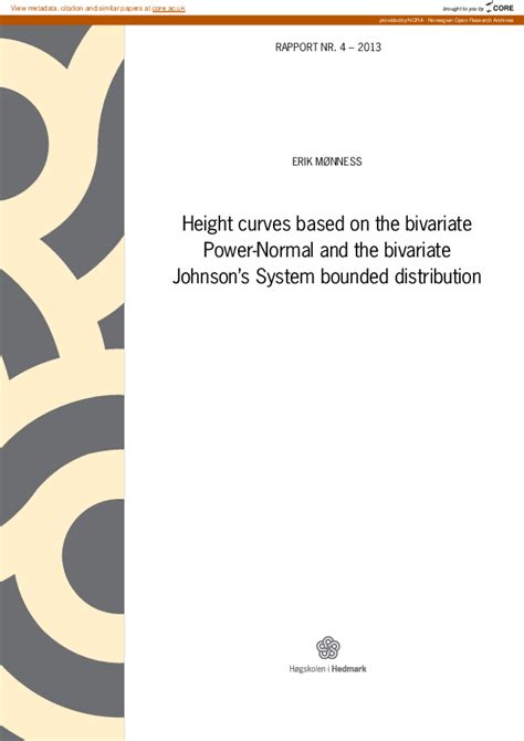 Pdf Height Curves Based On The Bivariate Power Normal And The