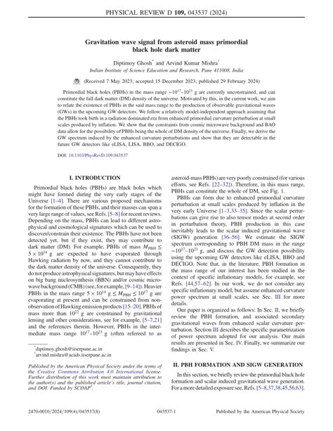 Pdf Gravitation Wave Signal From Asteroid Mass Primordial Black Hole Dark Matter