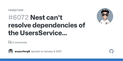 nest can t resolve dependencies of the usersservice