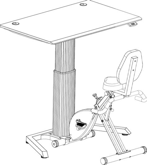 FitDesk Pneumatic Height Adjustable Biking Desk ERGOBOND