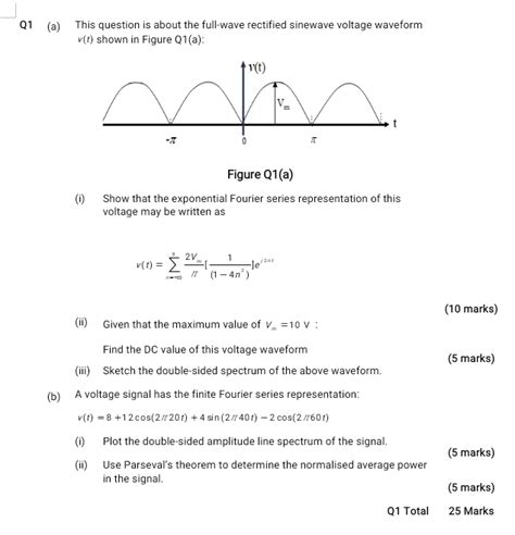 Solved Q A This Question Is About The Full Wave Rectified Chegg