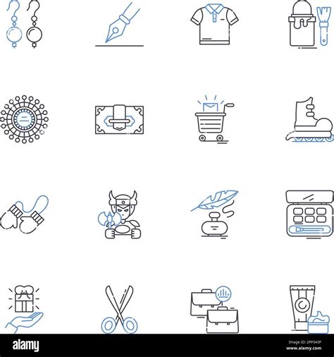 Building Line Icons Collection Architecture Construction Design