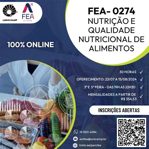 Fea Unicamp No Linkedin Fea Feaunicamp Cursononline Extecamp Engenhariadealimentos Nutrição…